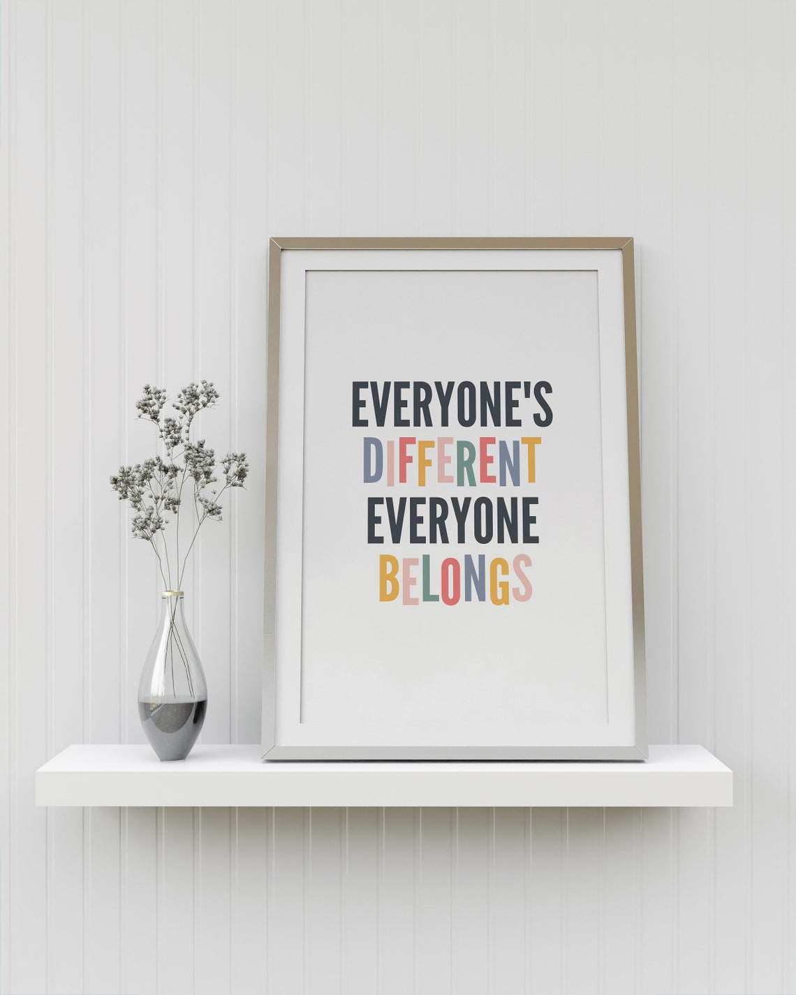 Everyone's Different Everyone Belongs Quote Printable Art, Colorful Art ...