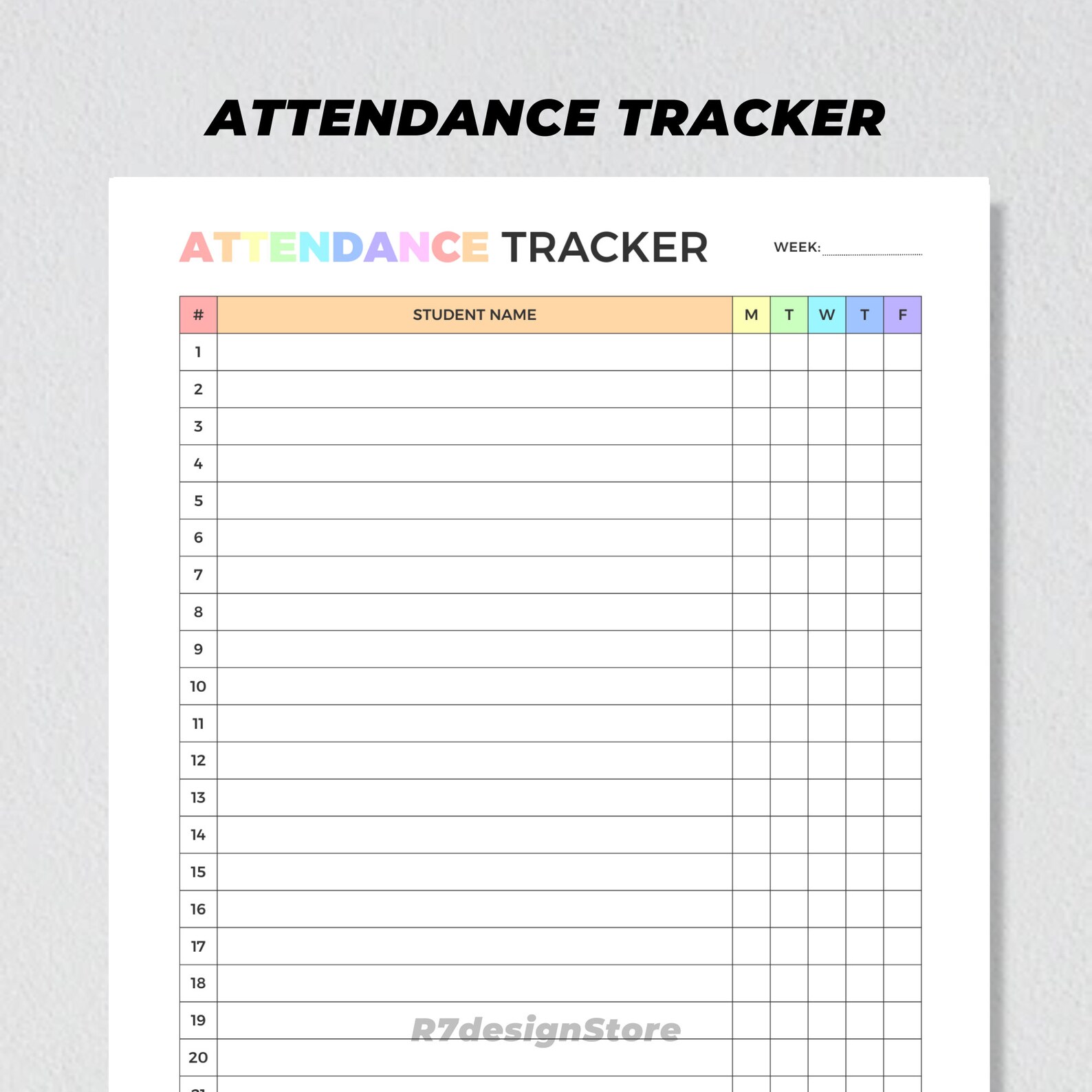 Attendance Tracker Printable, Daily Teacher Log Sheet, Student ...