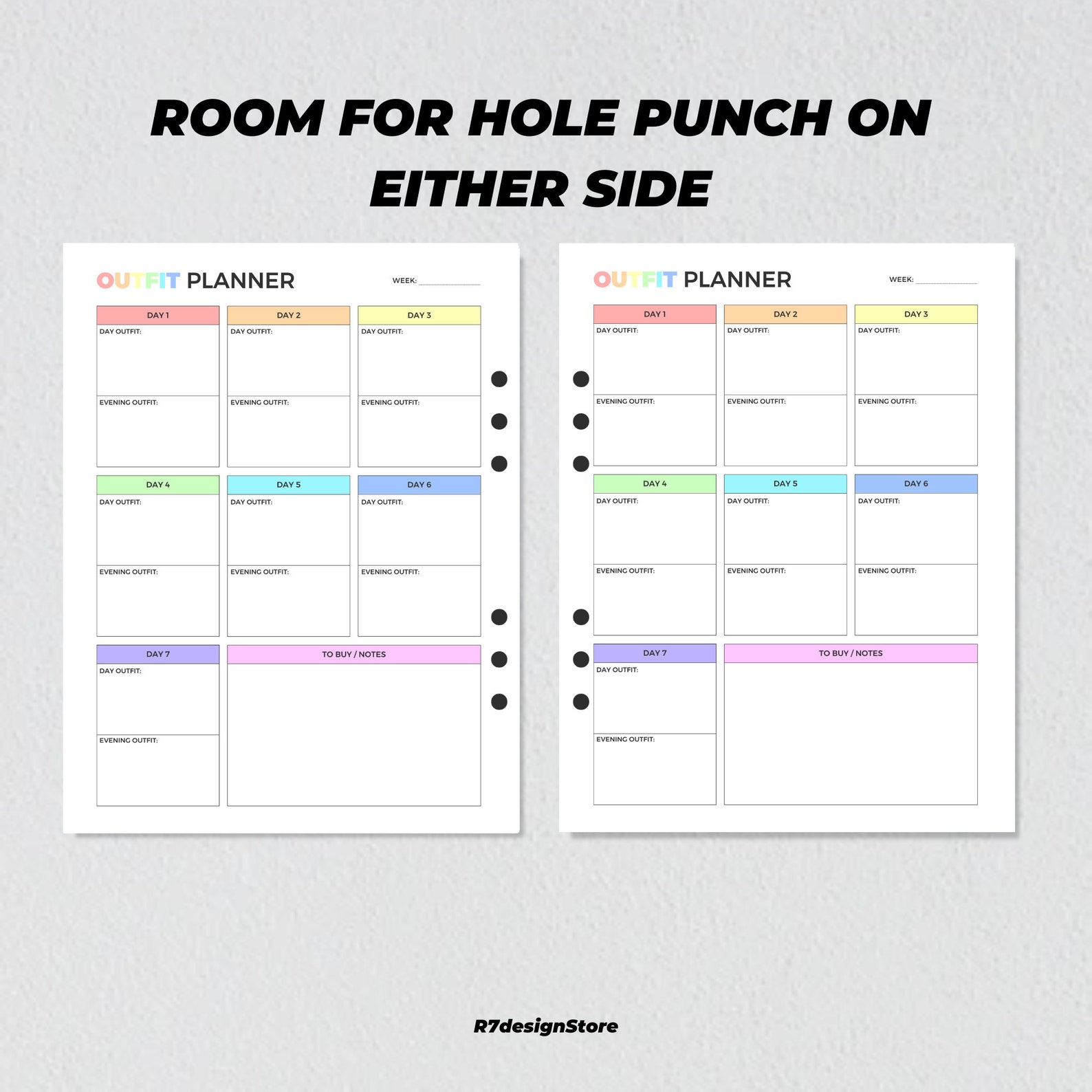Outfit Planner Printable, Weekly Fashion Tracker, Event Wardrobe ...
