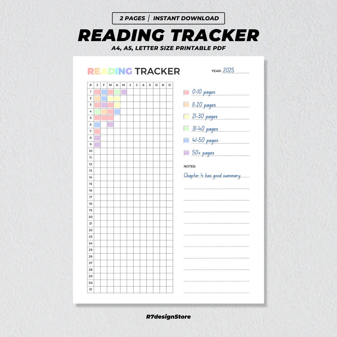 Reading Tracker Printable, Book Series Journal, Book Reading Planner ...