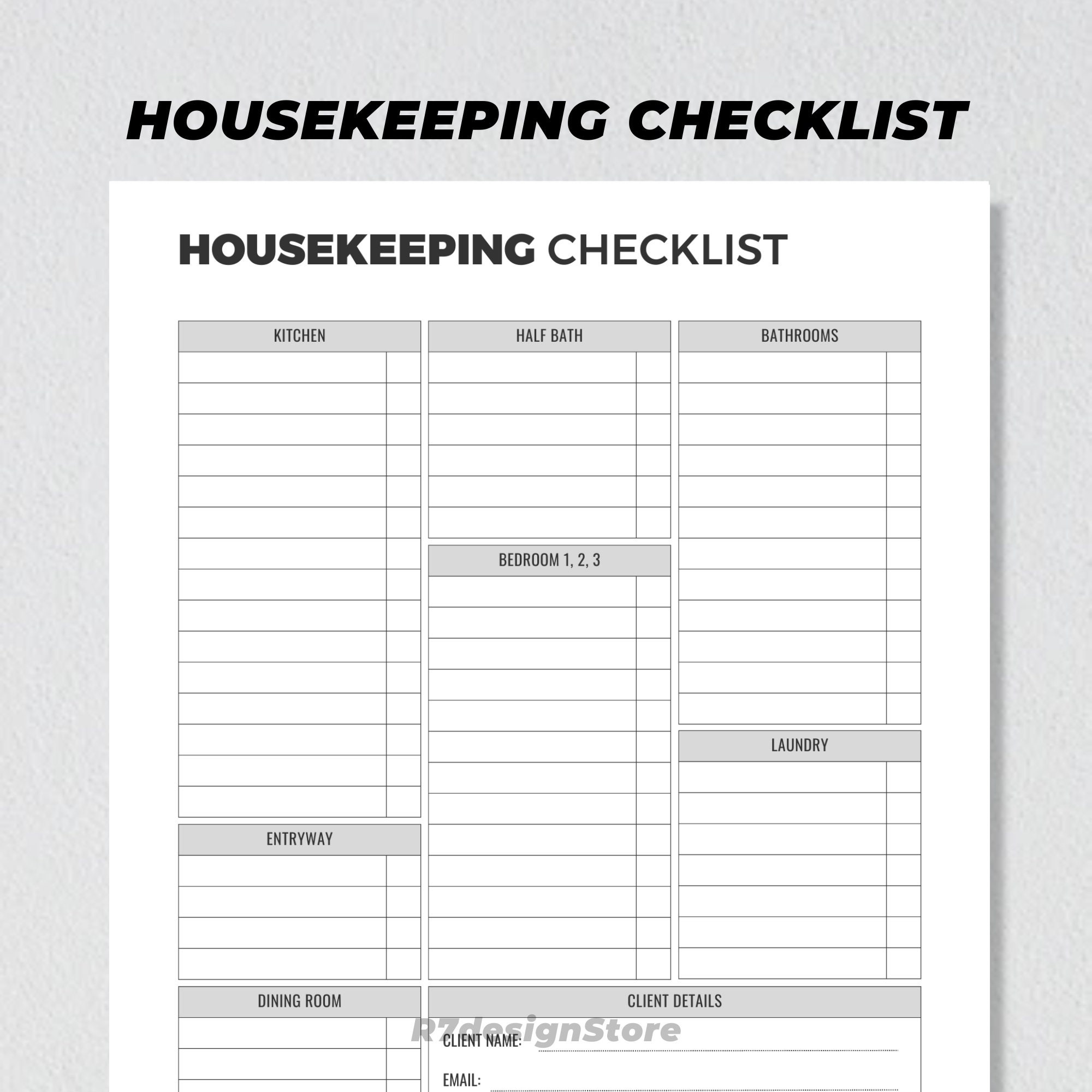 Buy Housekeeping Checklist Printable, Airbnb Cleaning Checklist ...