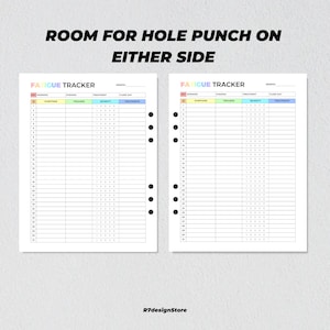 Fatigue Tracker Printable, Monthly Severity Chart, Health & Fitness ...