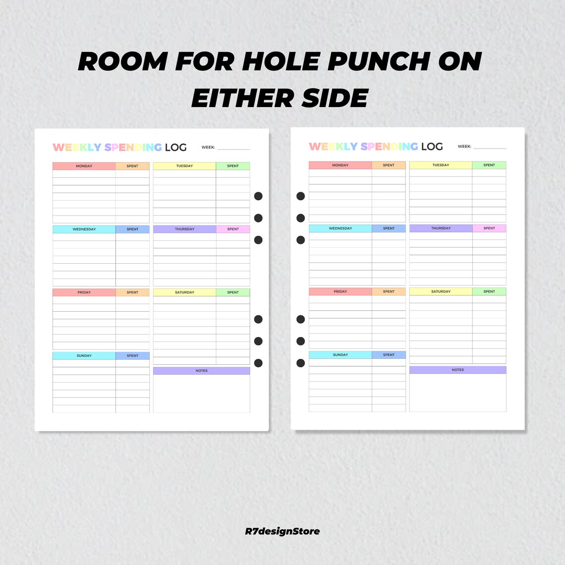 Weekly Spending Tracker Printable, Expense Record Planner, Purchase ...