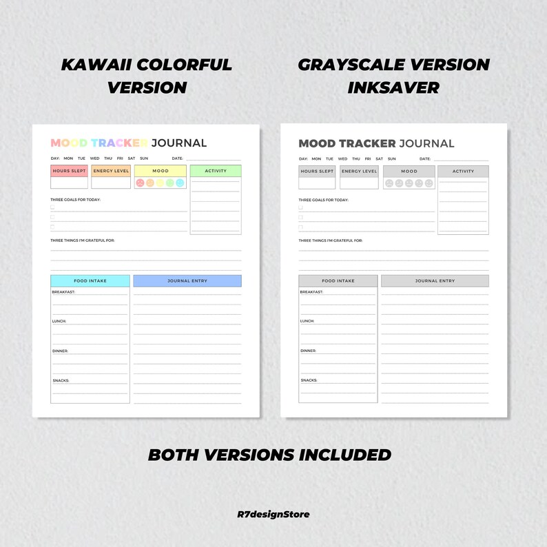 Buy Mood Tracker Journal Printable, Emotion Wellness Tracker, Anxiety ...