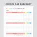 School Day Checklist Printable, Kids Daily Chore Chart Tracker ...