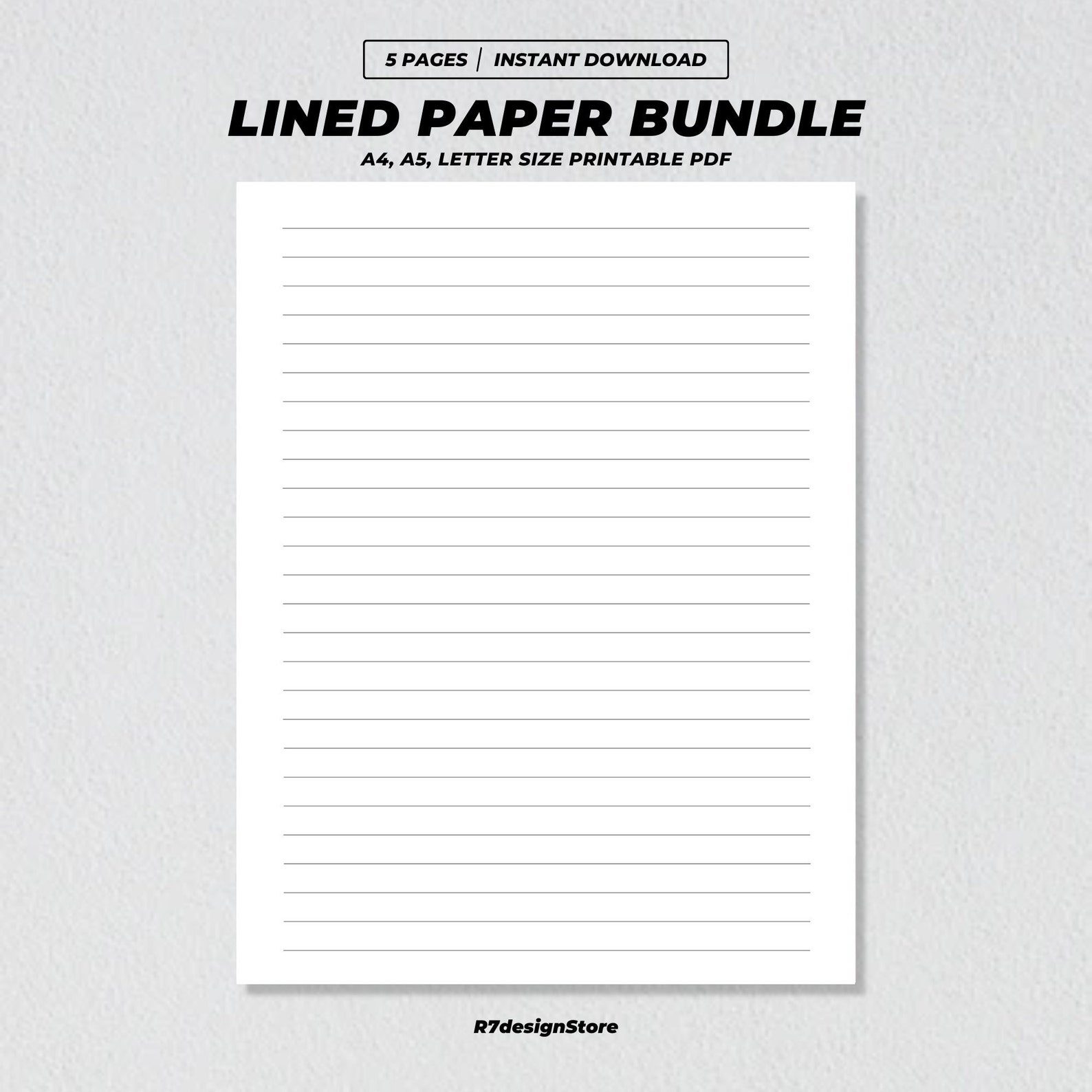 Buy Lined Paper Printable, Wide Ruled Paper, College Ruled Paper ...