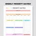 Weekly Priority Matrix Printable, Decision Priority List, Productivity ...