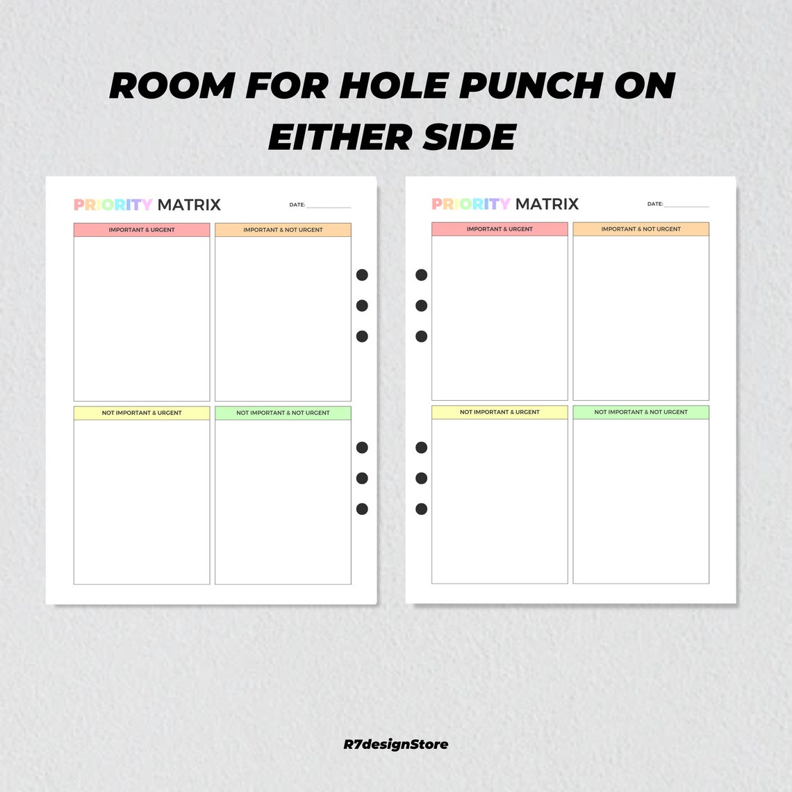 Priority Matrix Printable, Decision Matrix, Daily Productivity Planner ...