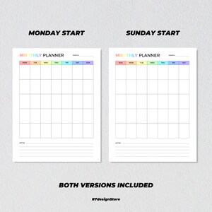 Blank Monthly Planner Printable, Daily Activity Organizer, Undated ...