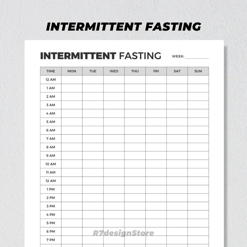 Intermittent Fasting Printable, Weekly IF Planner, Weight Loss Tracker ...