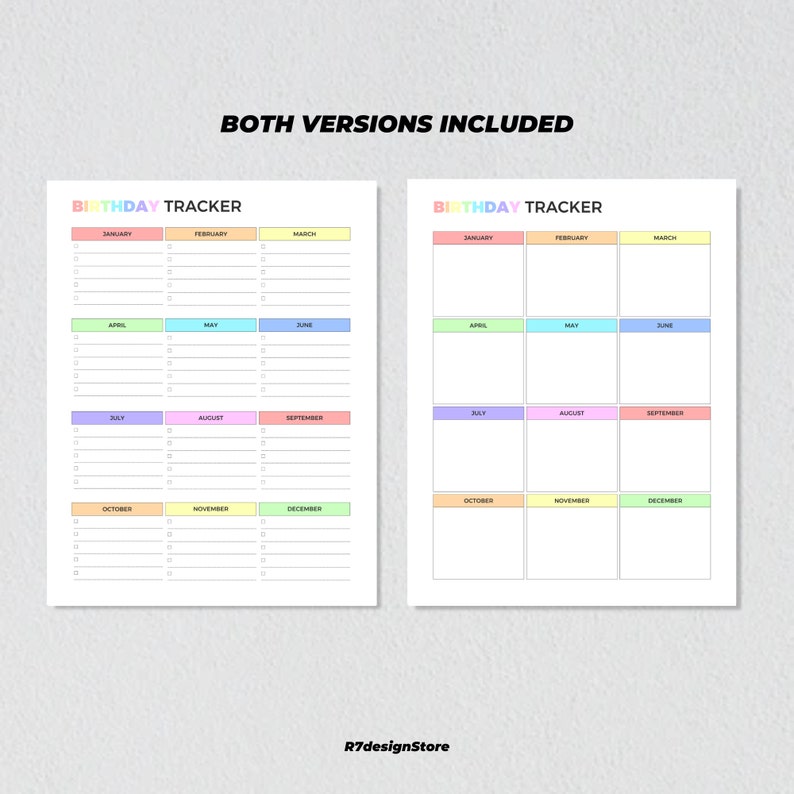 Birthday Tracker Printable, Important Dates Planner, Birthday Reminder ...