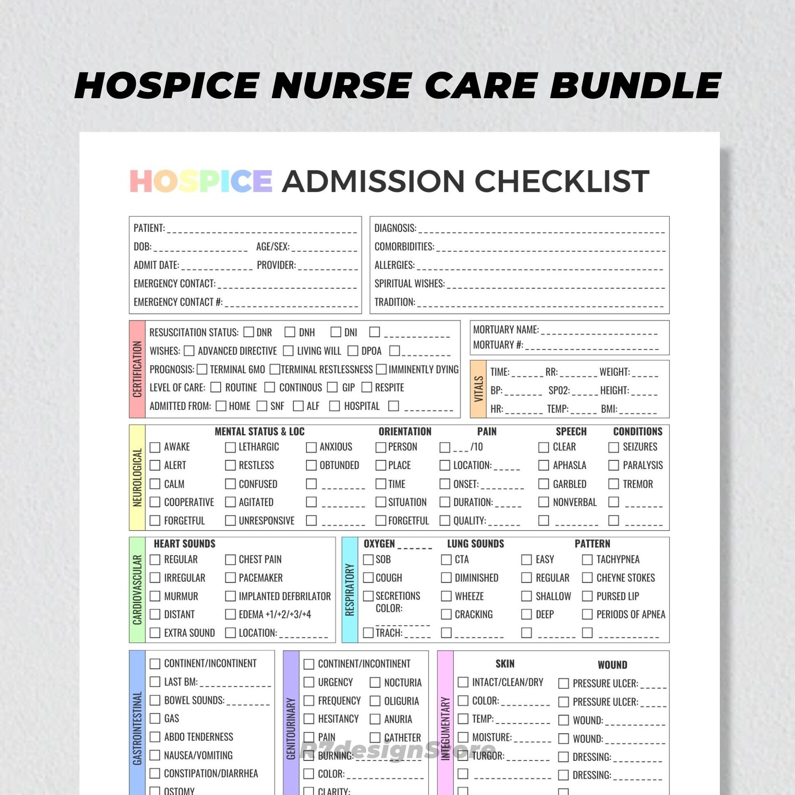 Hospice Care Organizer Printable, Hospice Nurse Report, Hospice ...
