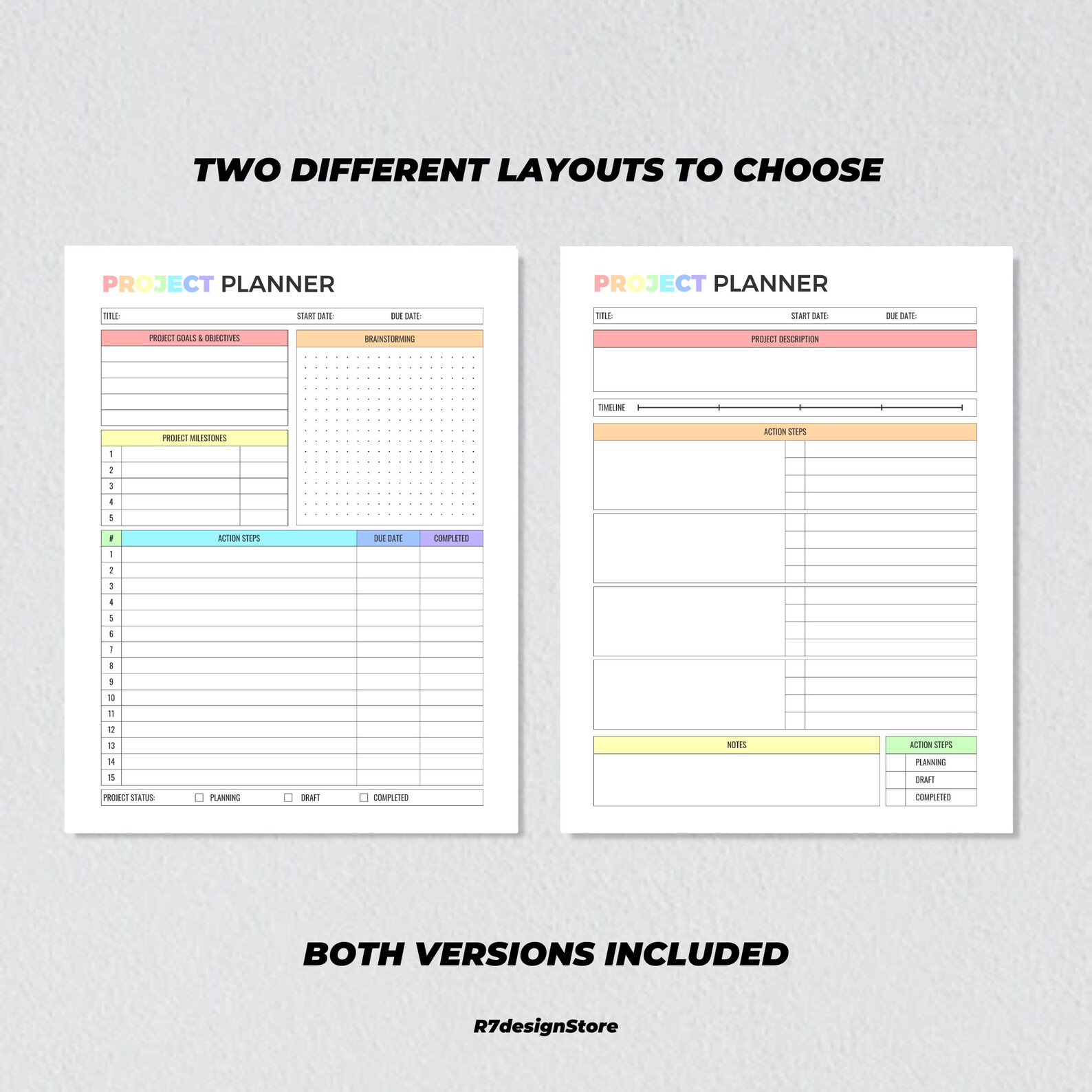 Buy Project Planner Printable, Productivity Tracker, Business Project ...