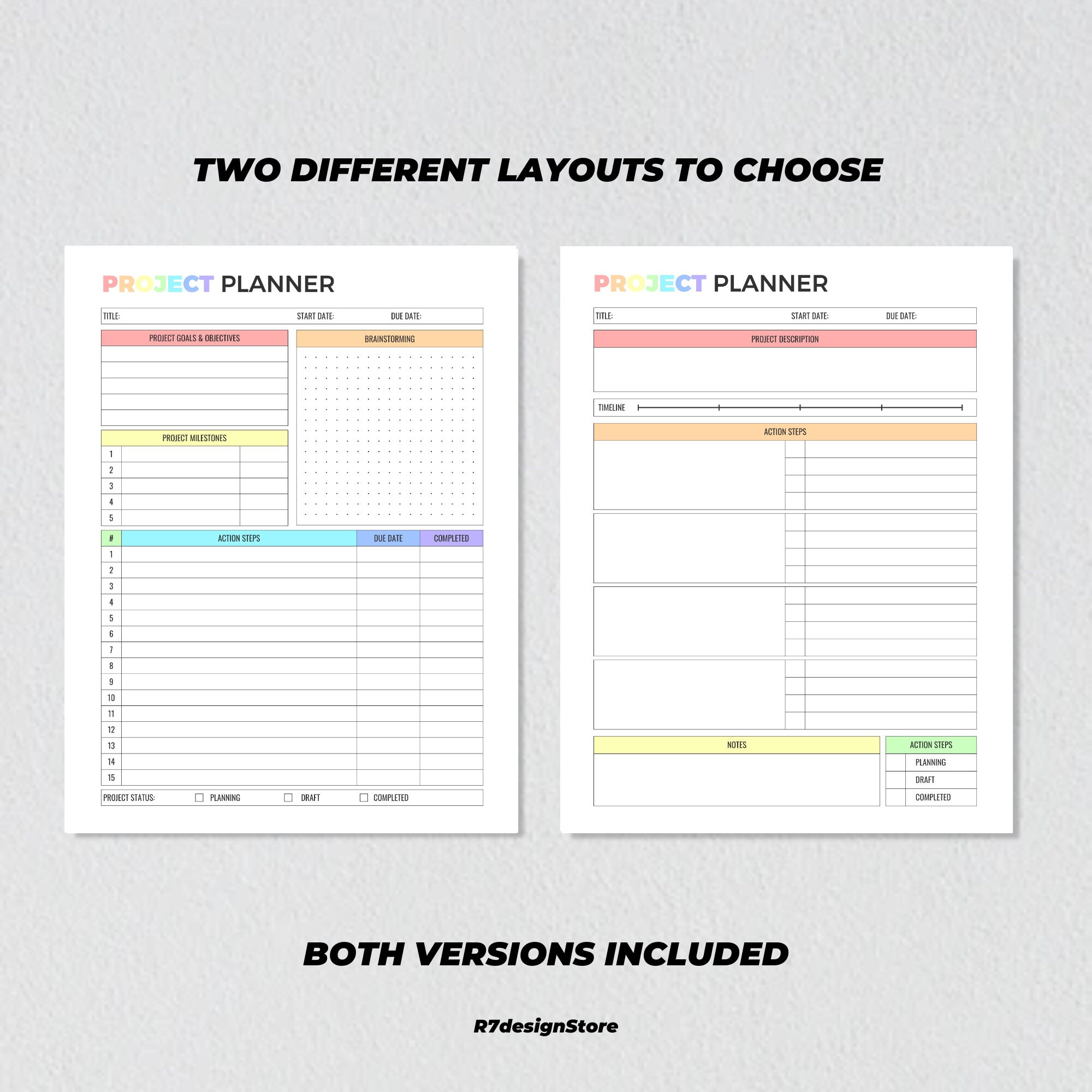 Buy Project Planner Printable, Productivity Tracker, Business Project ...