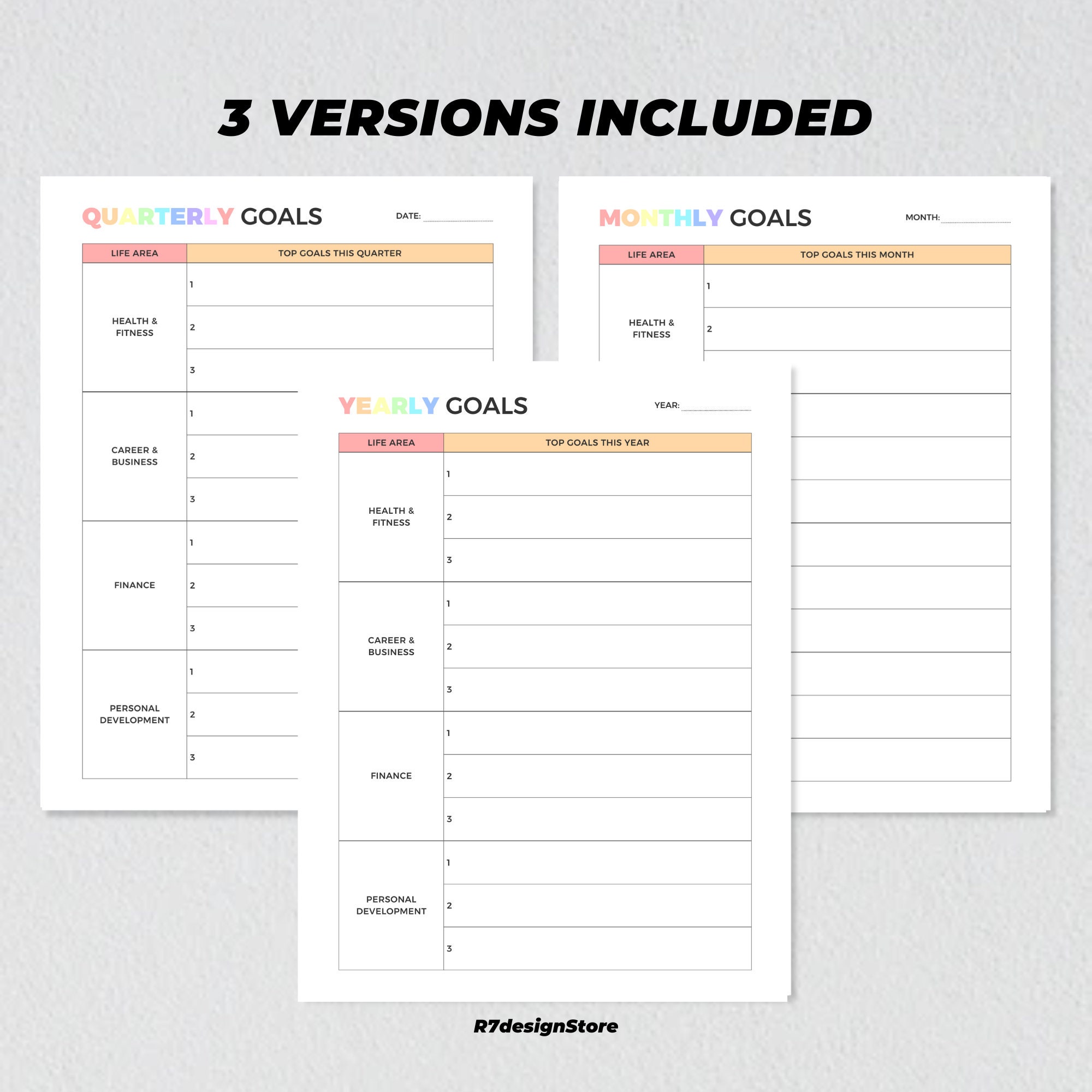 8 Areas of Life Planner Printable, Productivity Tracker, Monthly-yearly ...
