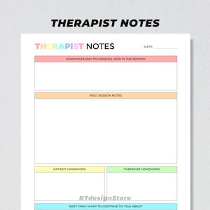 Therapist Notes Printable, Therapy Session Tracker, Counseling Report ...