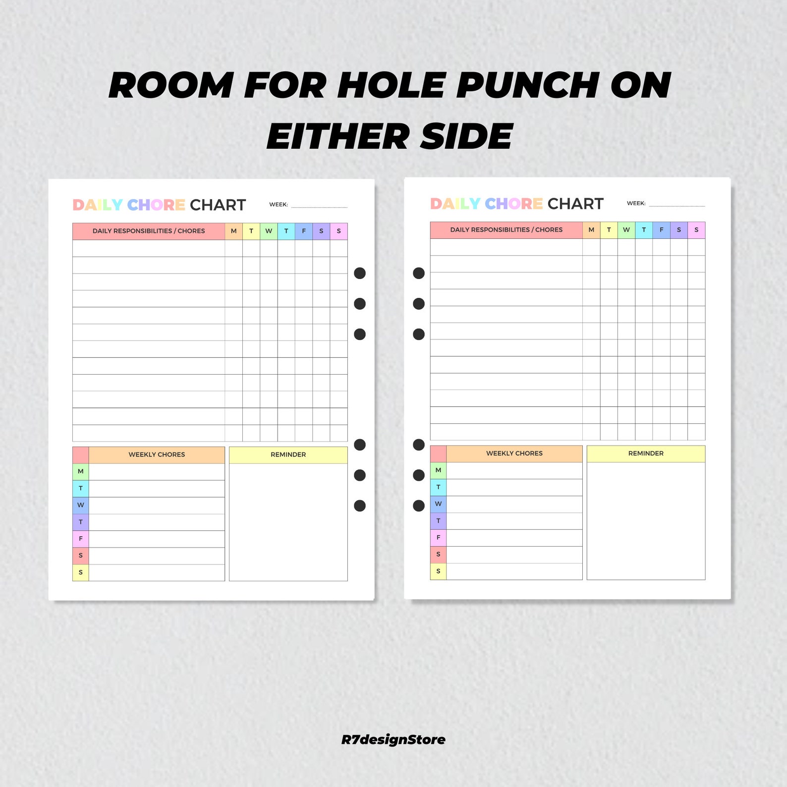 Daily Chores Chart Printable, Kids Responsibility Checklist Planner ...