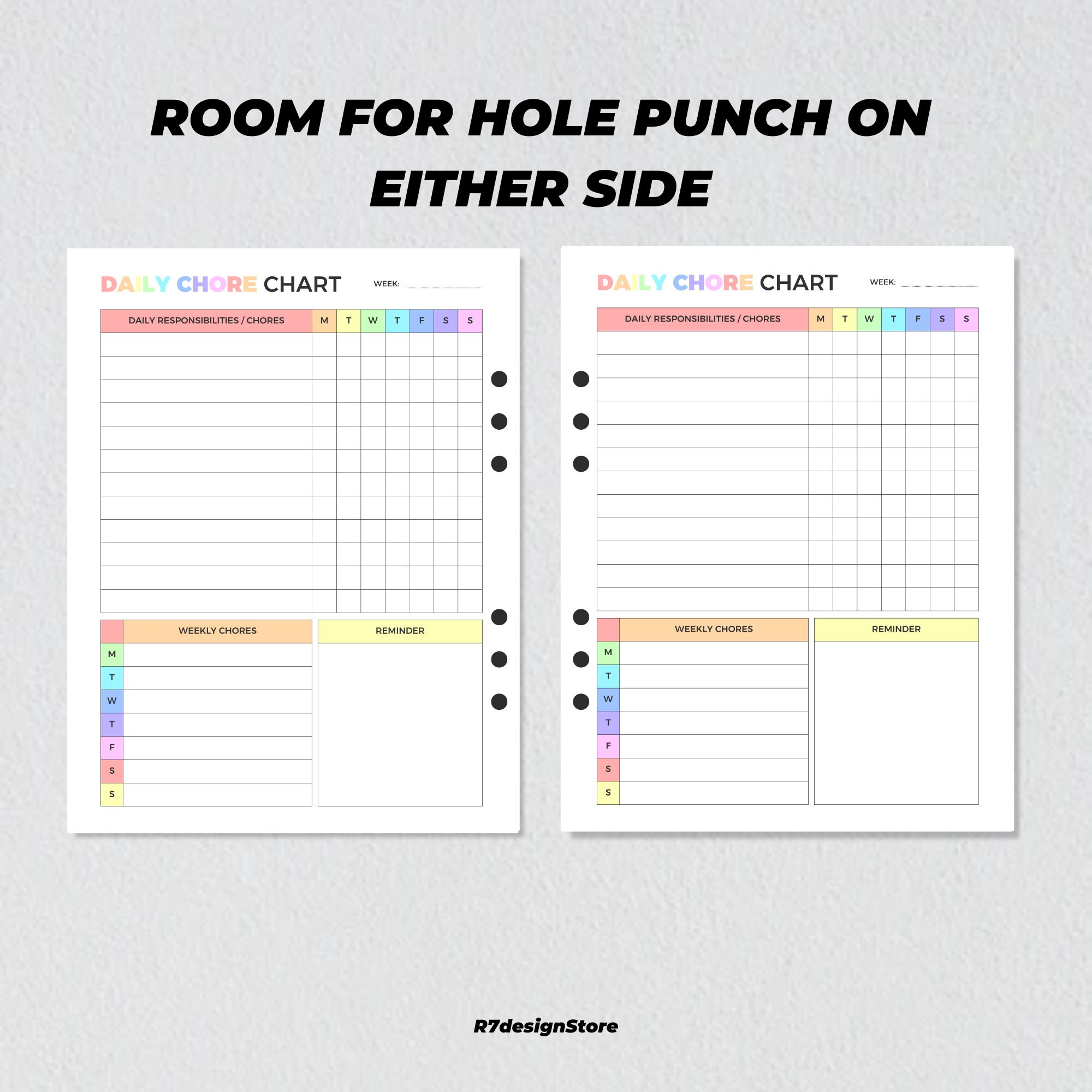 Daily Chores Chart Printable, Kids Responsibility Checklist Planner ...