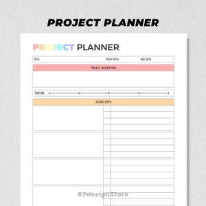 Buy Project Planner Printable, Productivity Tracker, Business Project ...