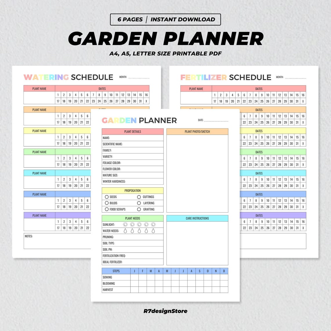 Garden Planner Printable, Garden Plant Profile Tracker, Plant Care Log ...