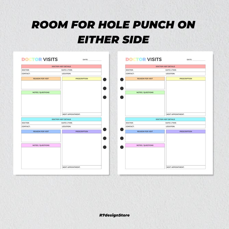 Doctor Visits Printable, Medical Notes Tracker, Doctor Appointment Log ...