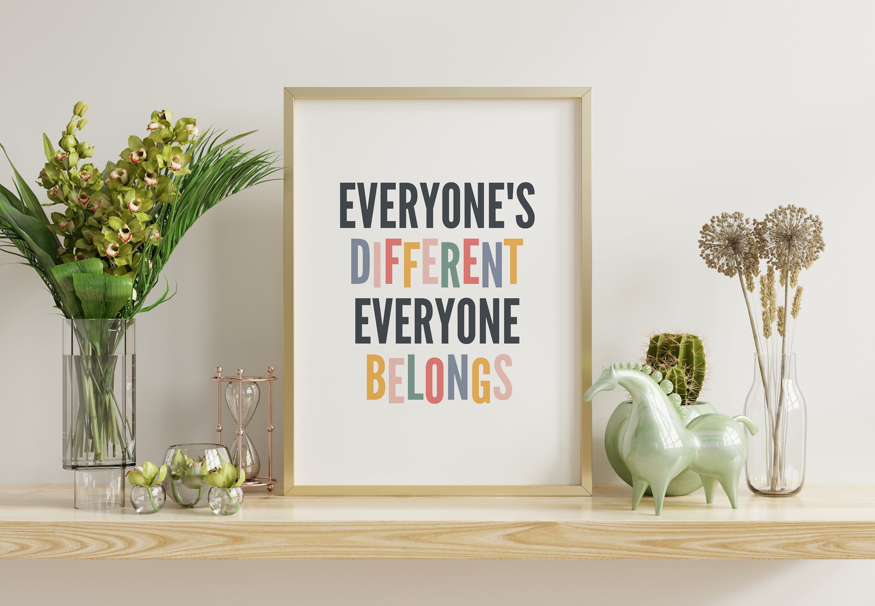 Everyone's Different Everyone Belongs Quote Printable Art, Colorful Art ...