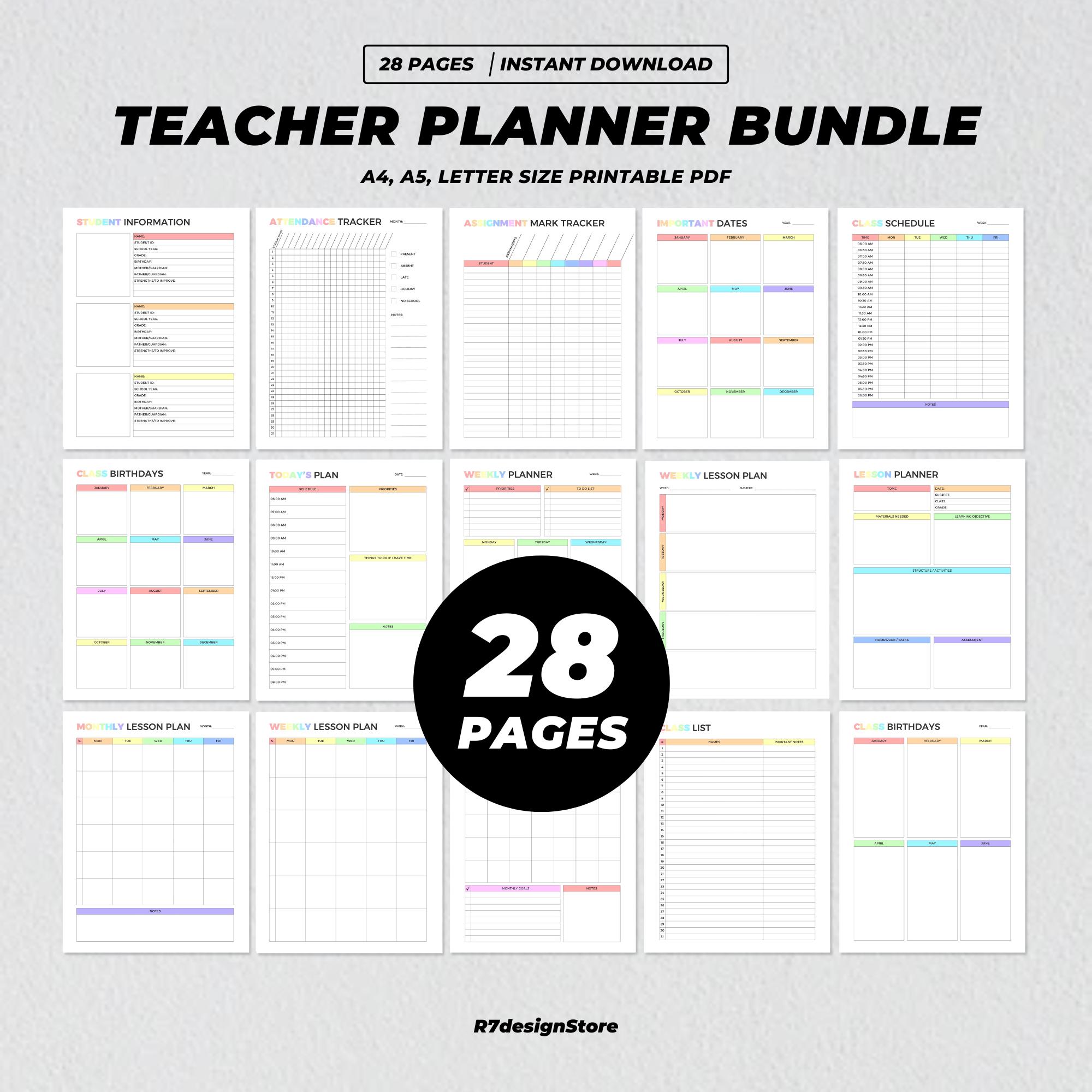 Teacher Planner Bundle Printable, Classroom Planner, Lesson Plans ...