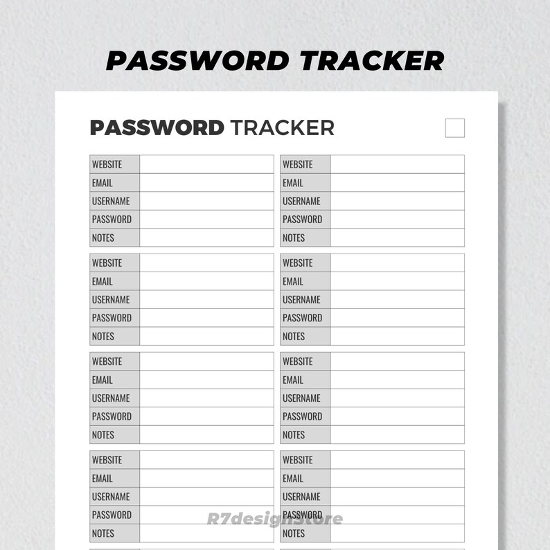 Password Tracker Printable, Password Organizer, Password Planner List ...