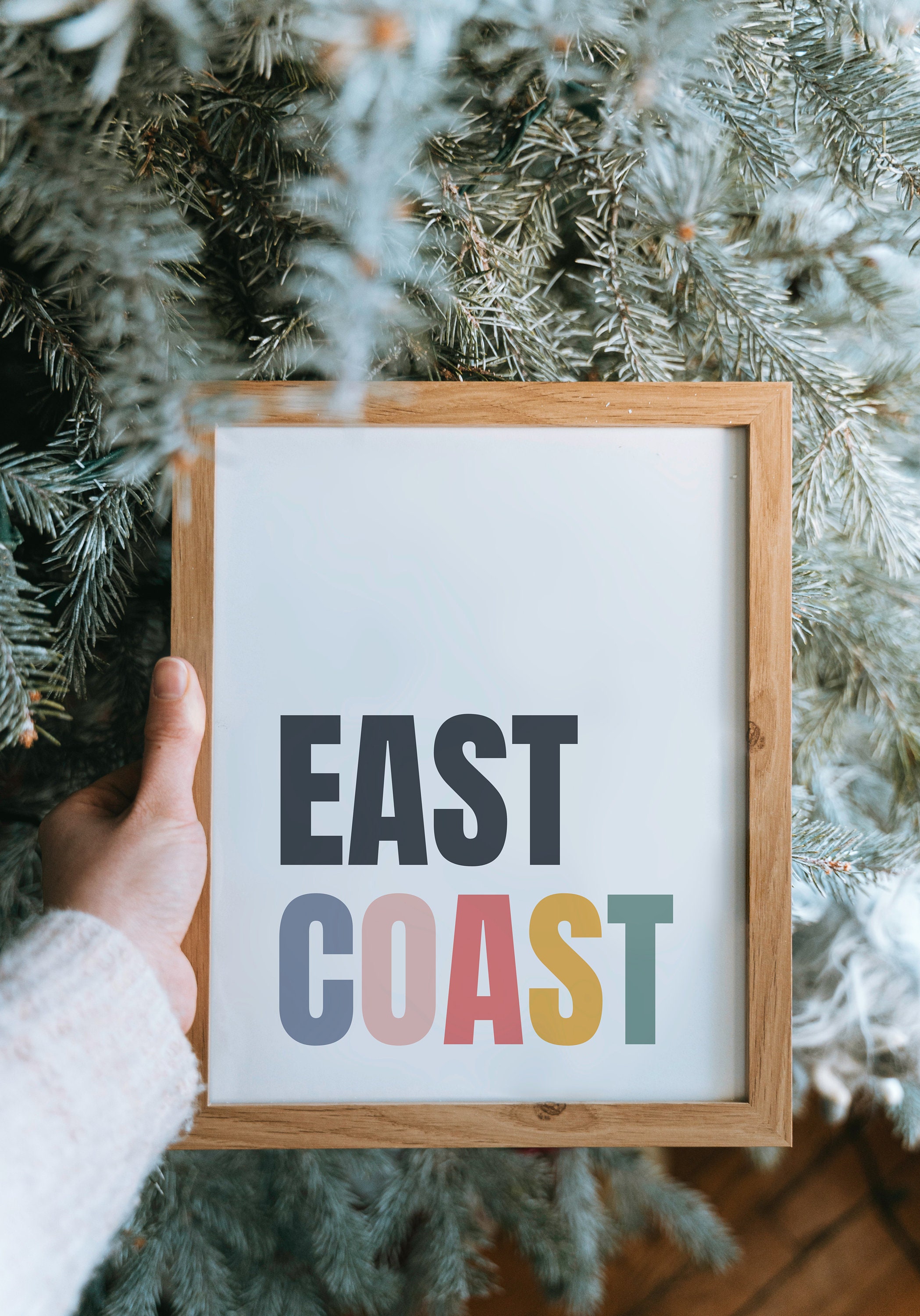 East Coast Wall Art Printable, Coastal Colorful Typography, Surfing ...