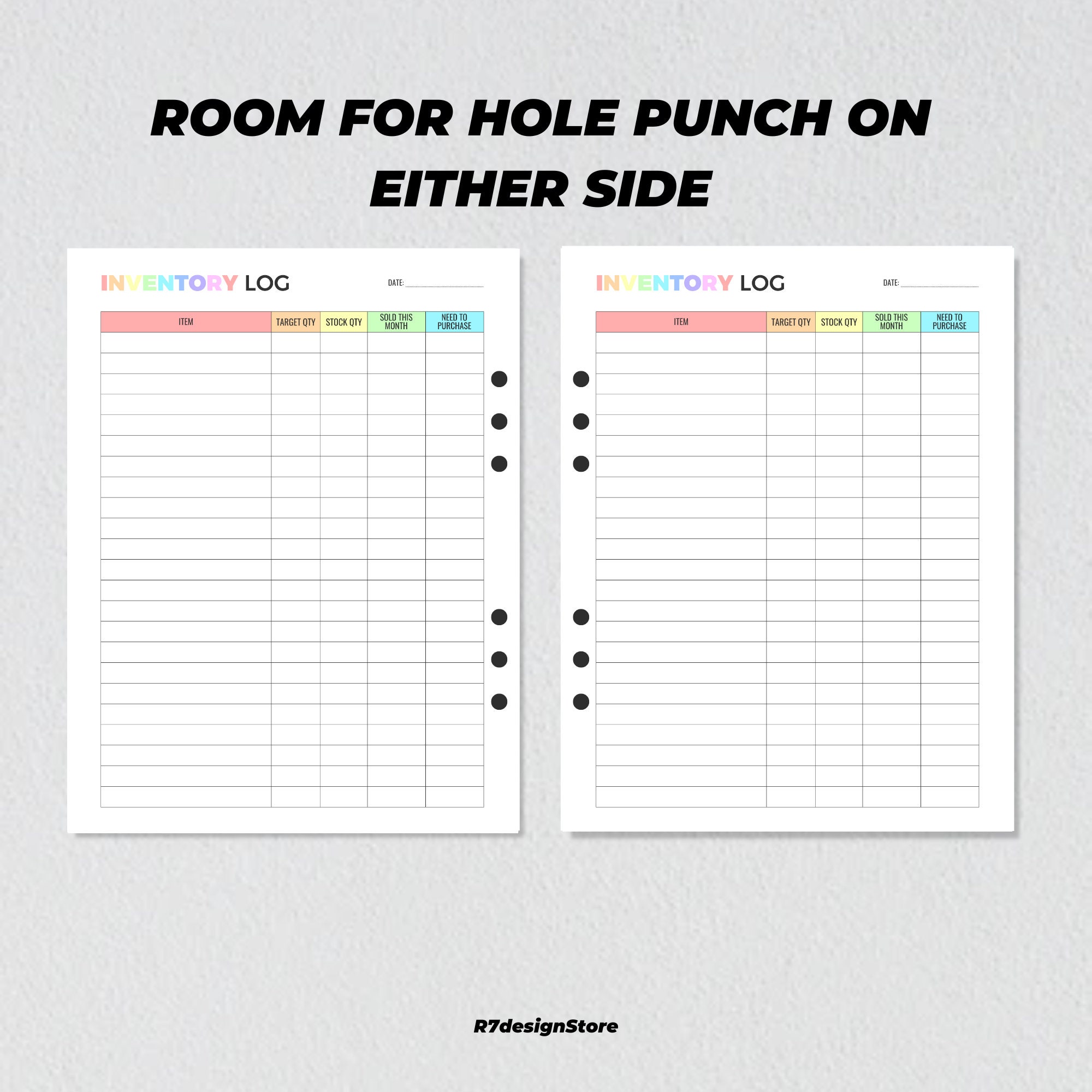 Inventory Log Printable, Small Business Stock Organizer, Inventory ...