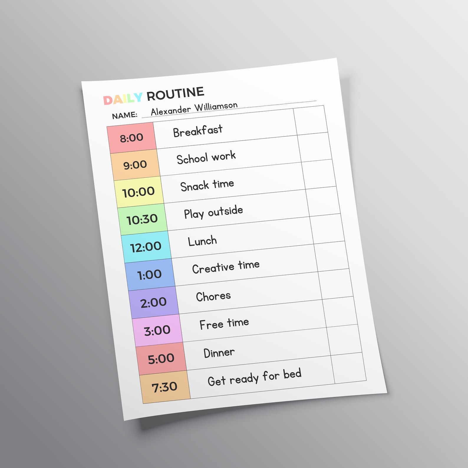 Buy Kids Daily Routine Printable Chart Daily Children Online in India ...