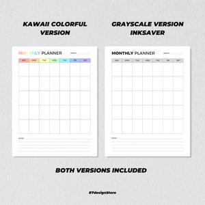Blank Monthly Planner Printable, Daily Activity Organizer, Undated ...