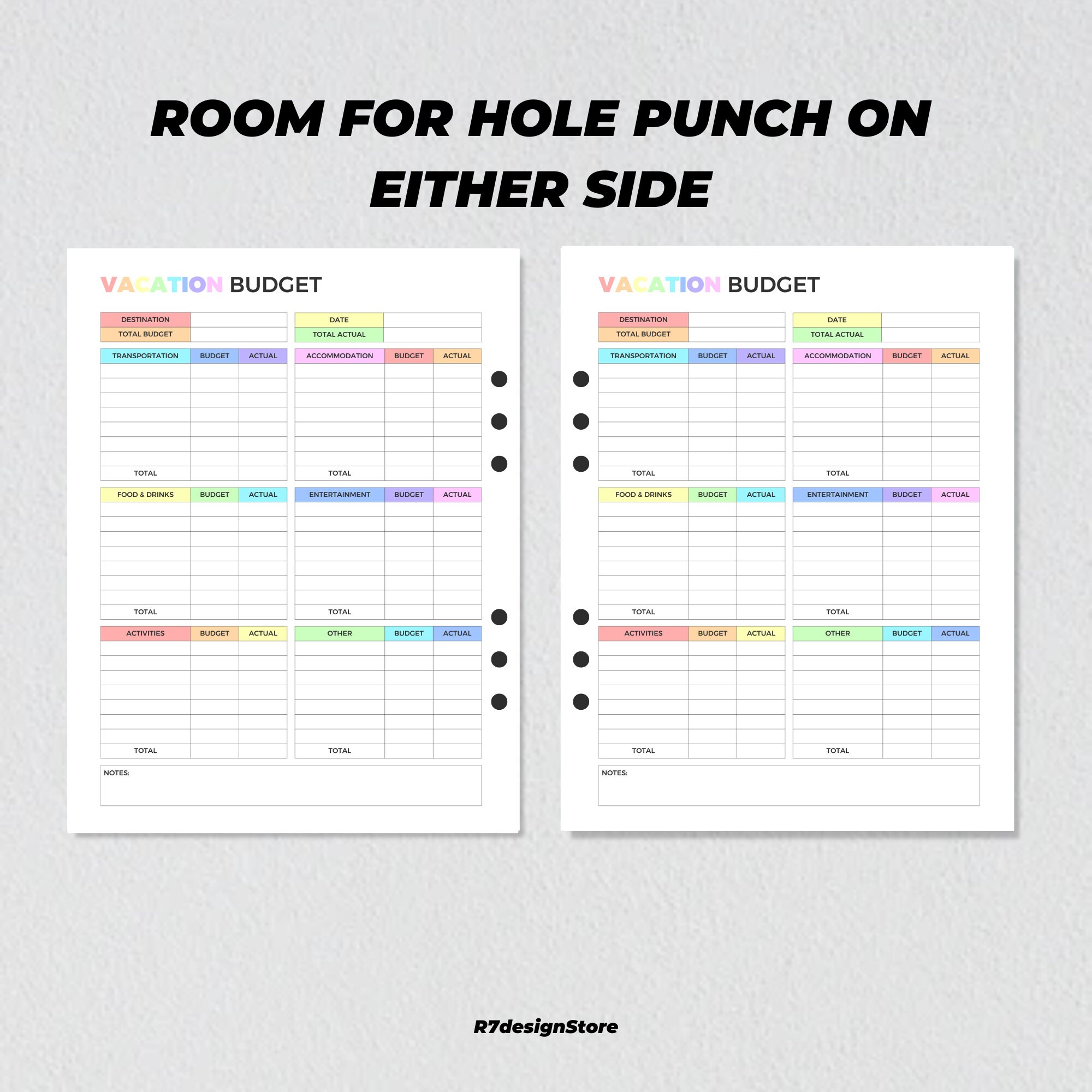 Vacation Budget Printable, Holiday Budget Planner, Travel Spending ...
