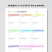 Outfit Planner Printable, Weekly Fashion Tracker, Event Wardrobe ...