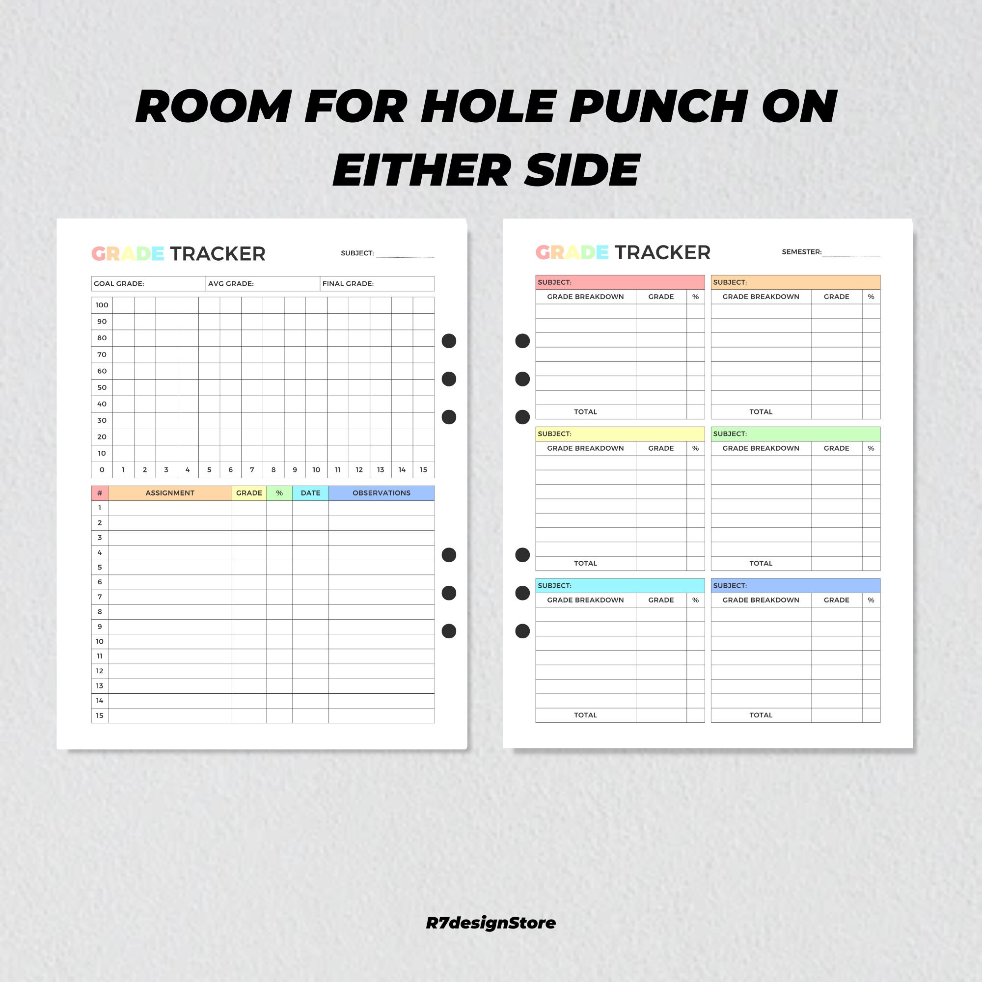 Grade Tracker Printable, Student Study Planner, University Assignment ...