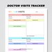 Doctor Visits Printable, Medical Notes Tracker, Doctor Appointment Log ...
