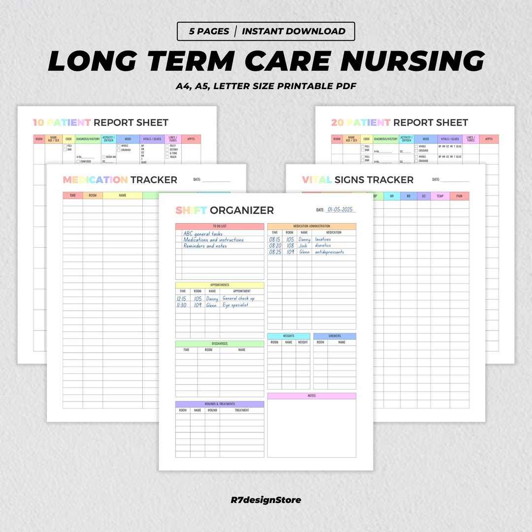 Long Term Care Report Printable, Nurse Reports Bundle, LTC Nurse ...
