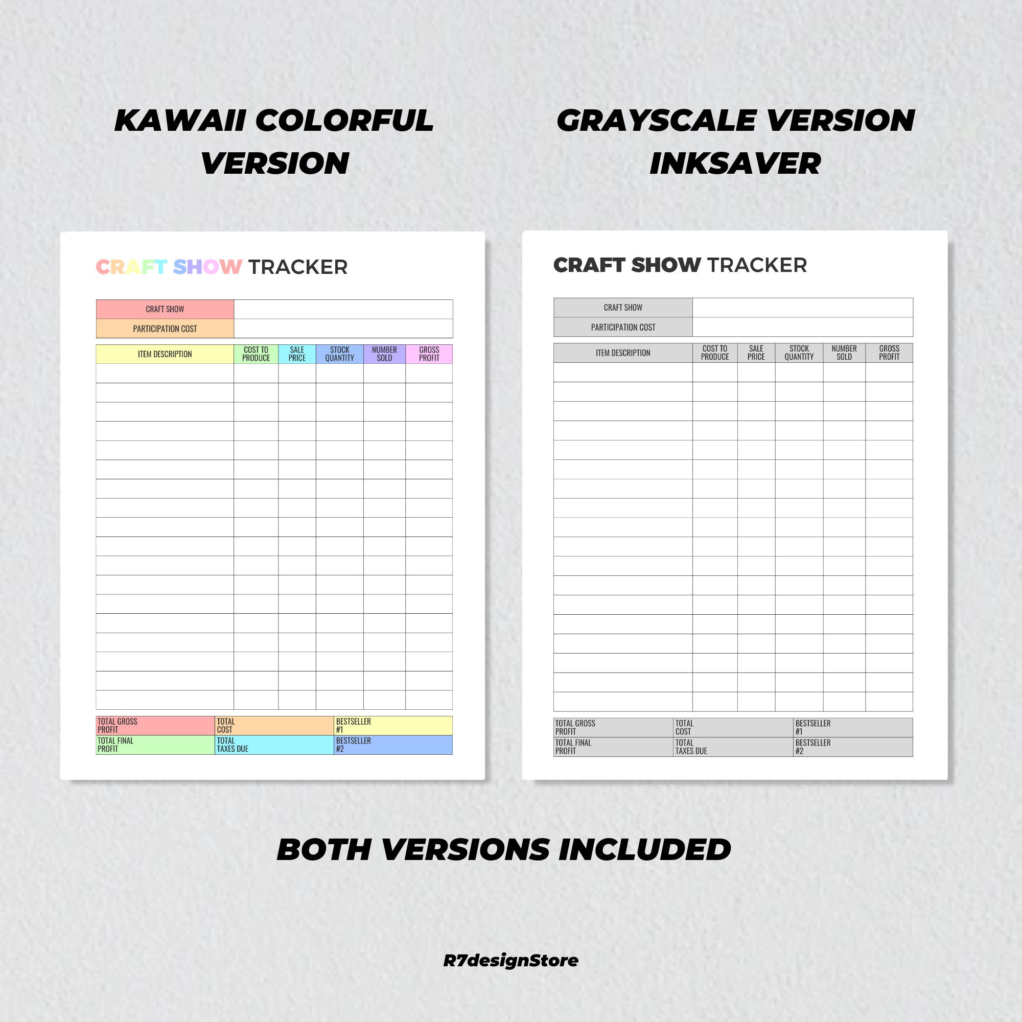 Craft Show Tracker Printable, Craft Fair Planner, Sales Profit Tracker ...