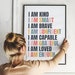 I Am Kind I Am Smart Art Printable, Colorful Motivational Wall Art ...