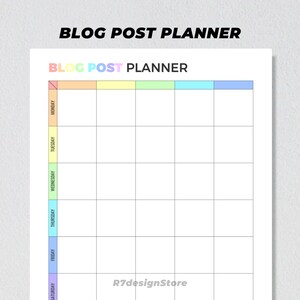 Blog Post Planner Printable, Blogger Checklist Tracker, Social Media ...