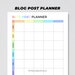 Blog Post Planner Printable, Blogger Checklist Tracker, Social Media ...