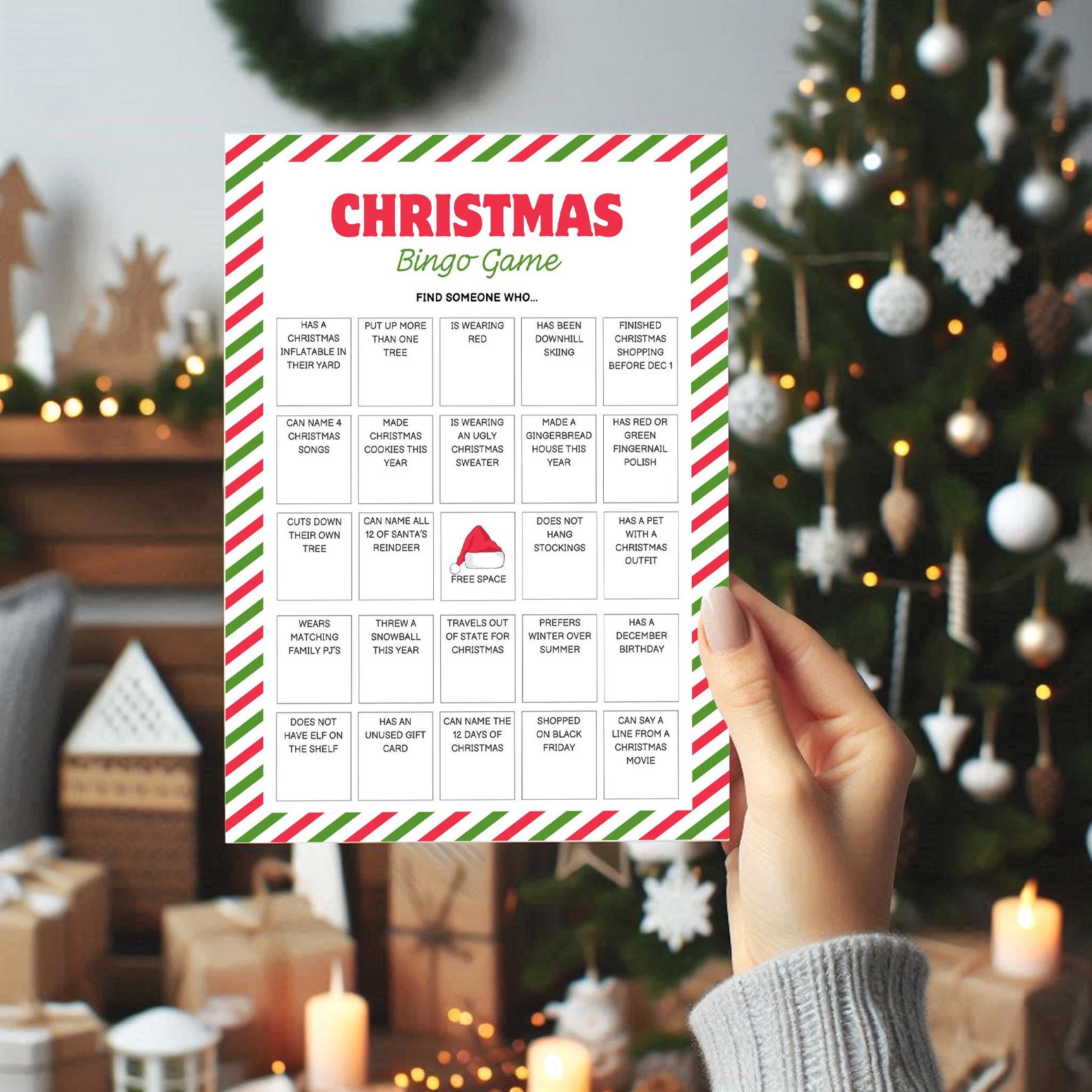 Christmas Bingo Printable, Christmas Party Game, Find Someone Who Quiz ...