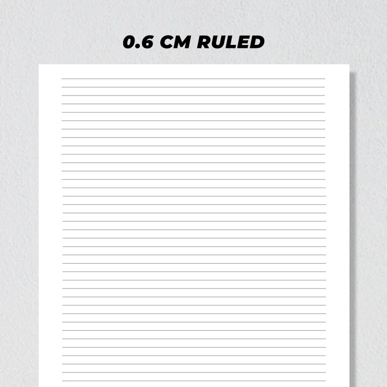 Lined Paper Printable, Wide Ruled Paper, College Ruled Paper, Digital ...