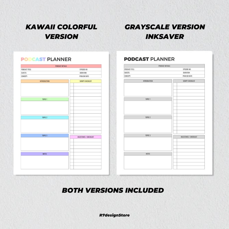 Podcast Planner Printable, Podcast Script Planning Checklist, Interview ...