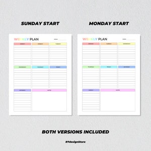 Weekly Planner Printable, Daily Task Tracker, to Do List Schedule, Week ...