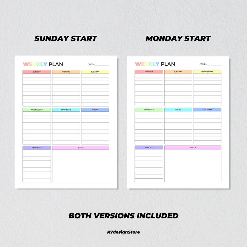 Weekly Planner Printable, Daily Task Tracker, to Do List Schedule, Week ...