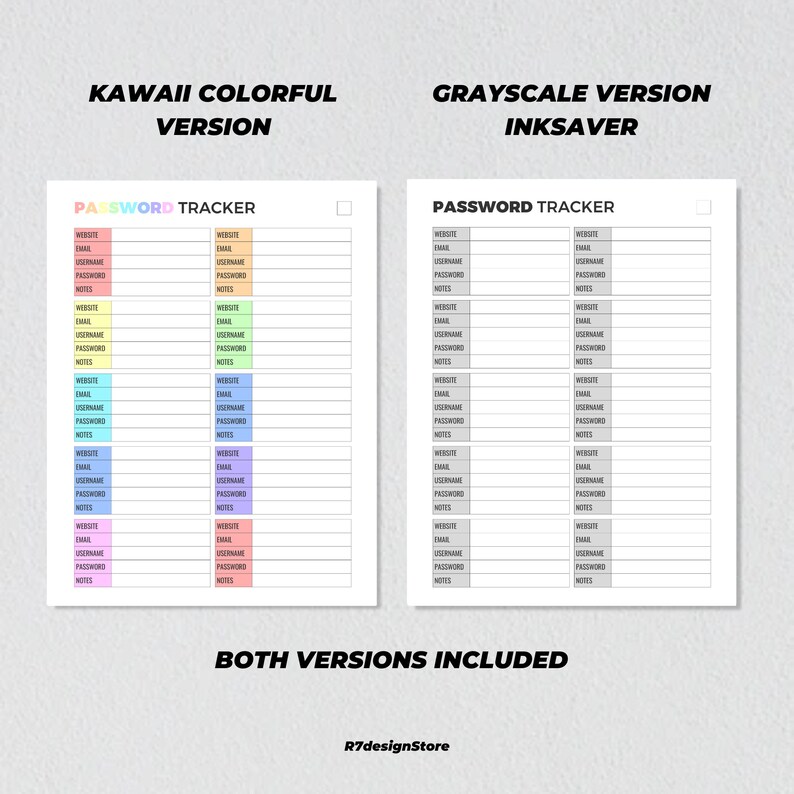 Password Tracker Printable, Password Organizer, Password Planner List ...