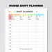 Buy Nurse Shift Planner Printable Nursing Hourly Tracker Day & Online ...