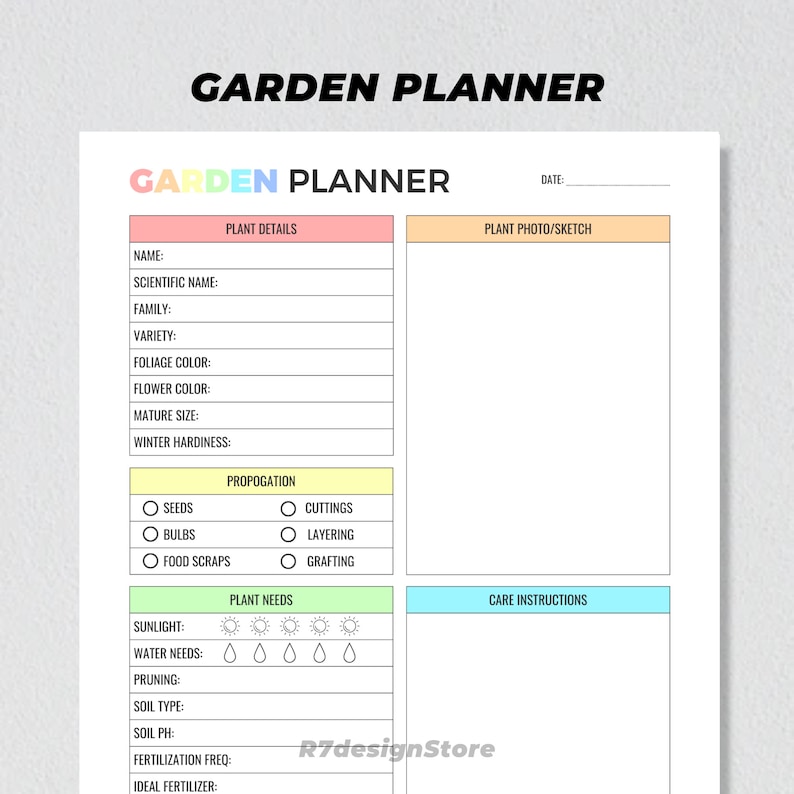 Garden Planner Printable, Garden Plant Profile Tracker, Plant Care Log ...