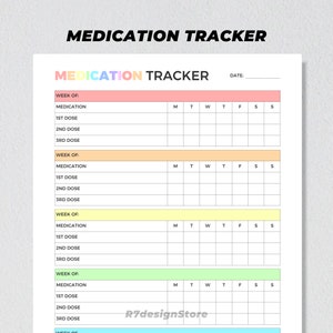 Medication Tracker Printable, Daily Medicine Planner, Medication Chart ...